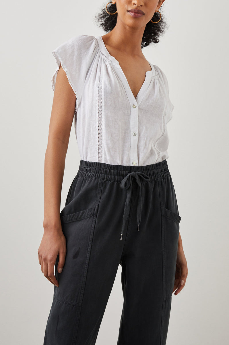 ALENA TOP - WHITE LACE DETAIL – Rails UK