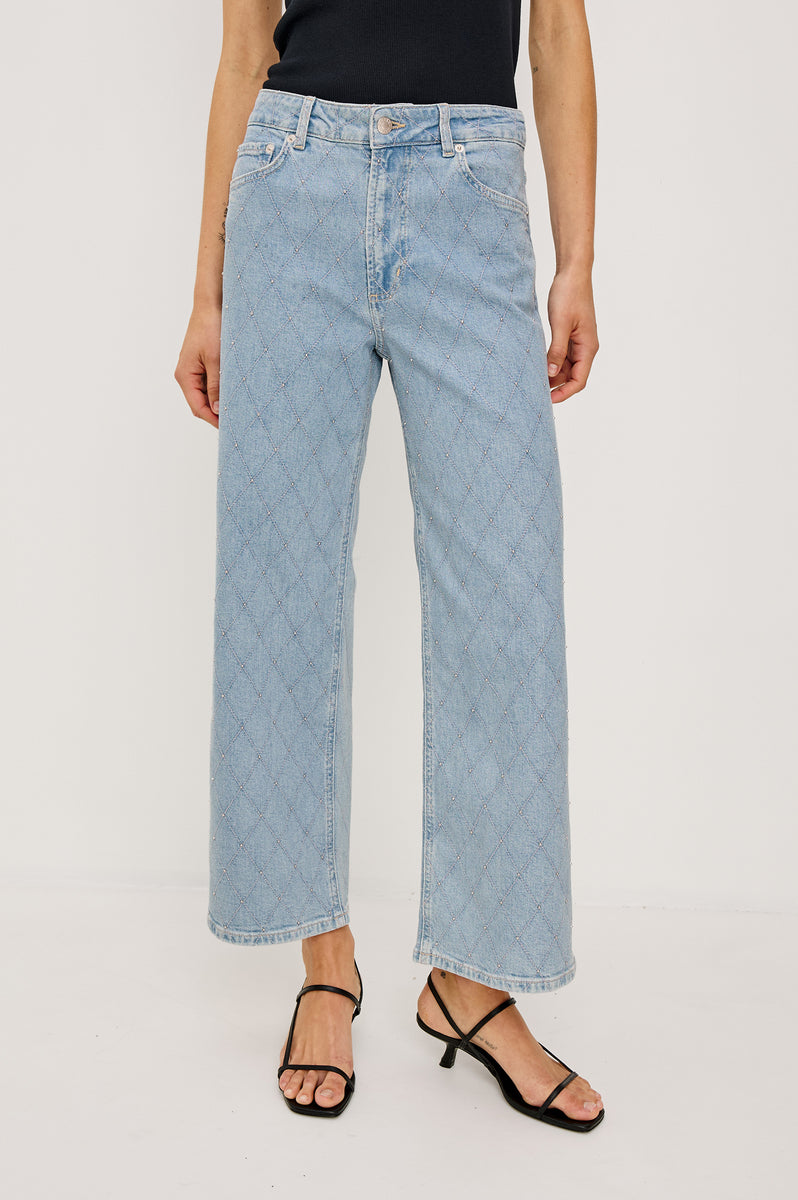 GETTY CROP WIDE LEG - QUILTED STUD – Rails UK